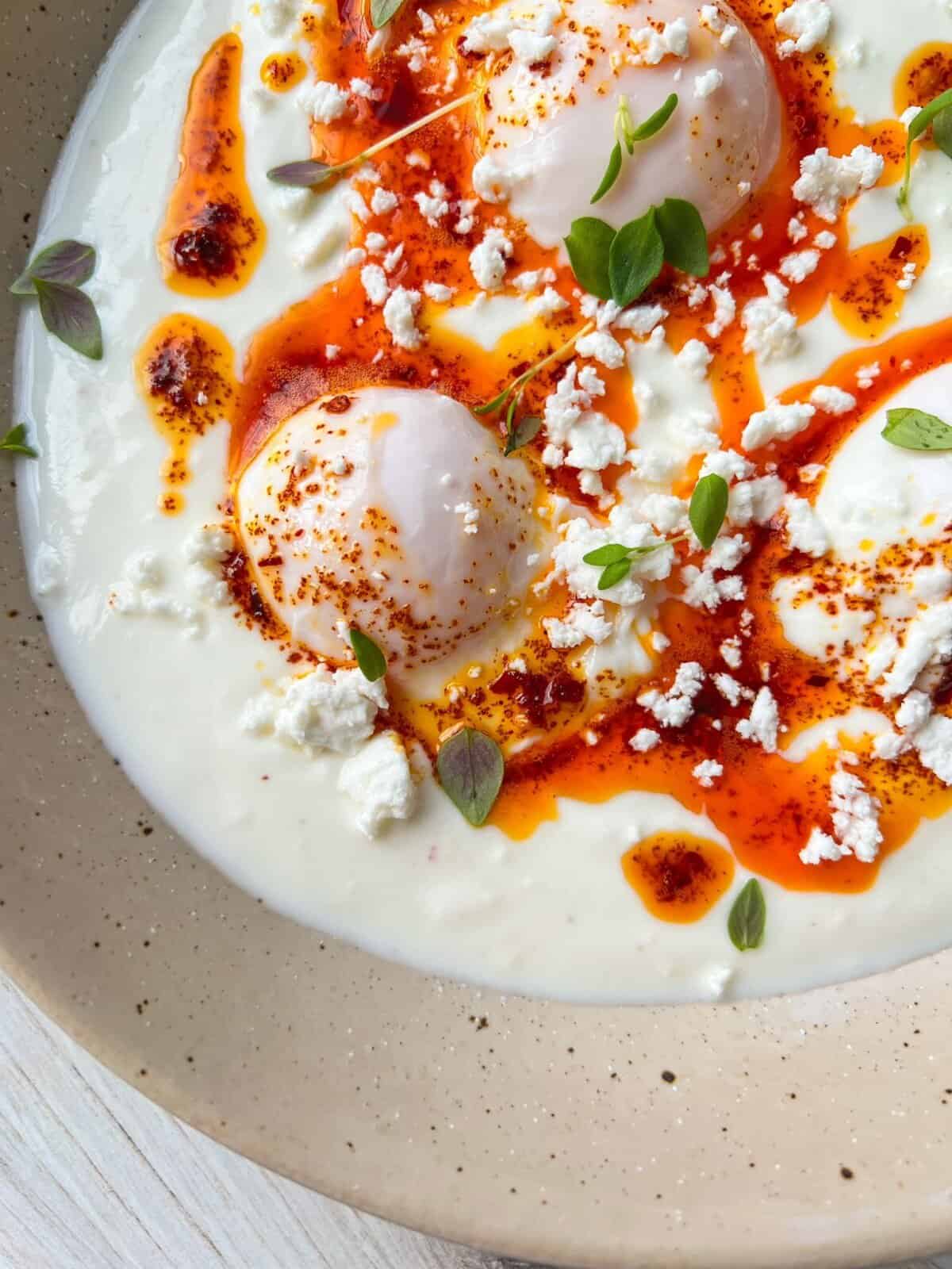 Turkish Eggs - Creamy Yogurt + Perfectly Poached Eggs in 15 Min!