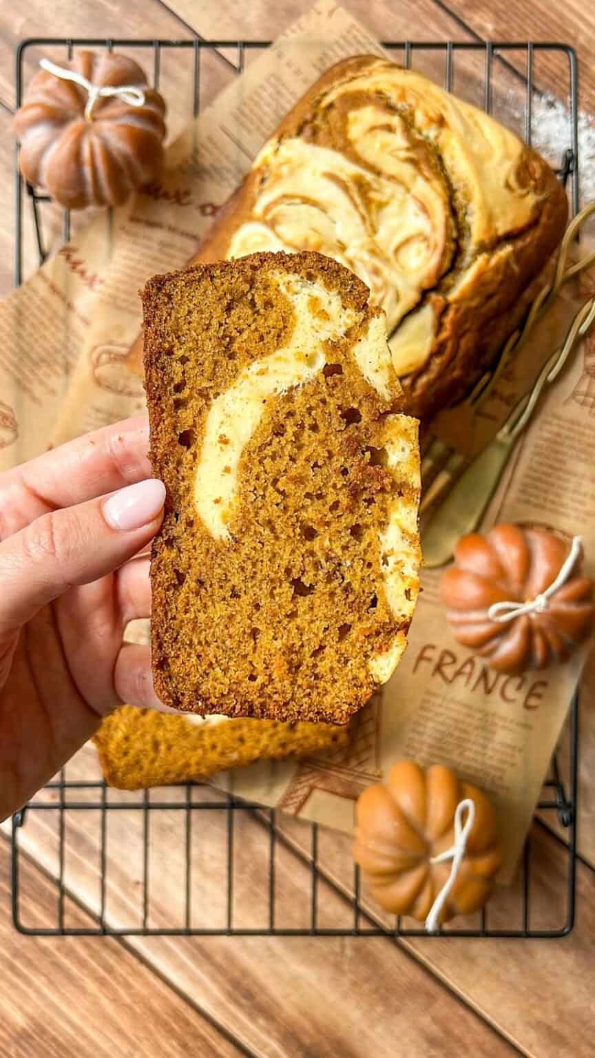 Pumpkin Bread with Cream Cheese Filling - The Modern Nonna